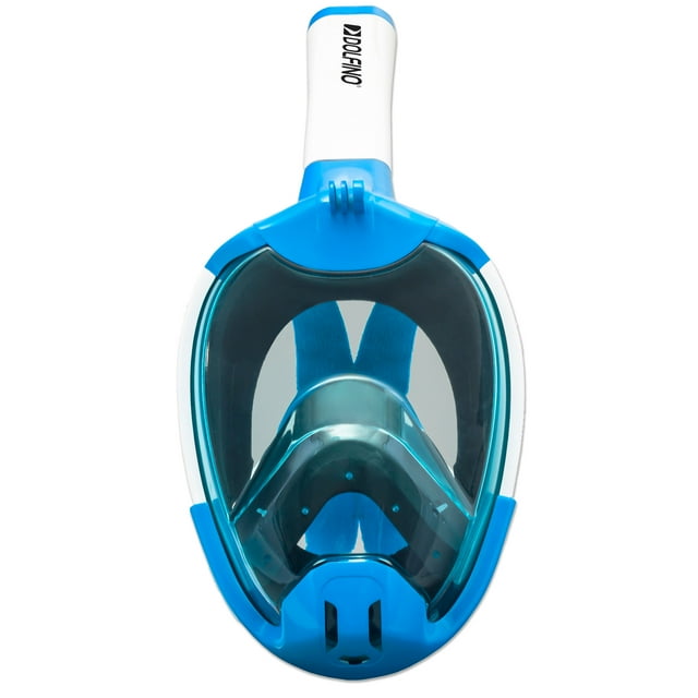 Dolfino Calypso Snorkels Blue Full Face Swim Mask with Fog Resistant ...
