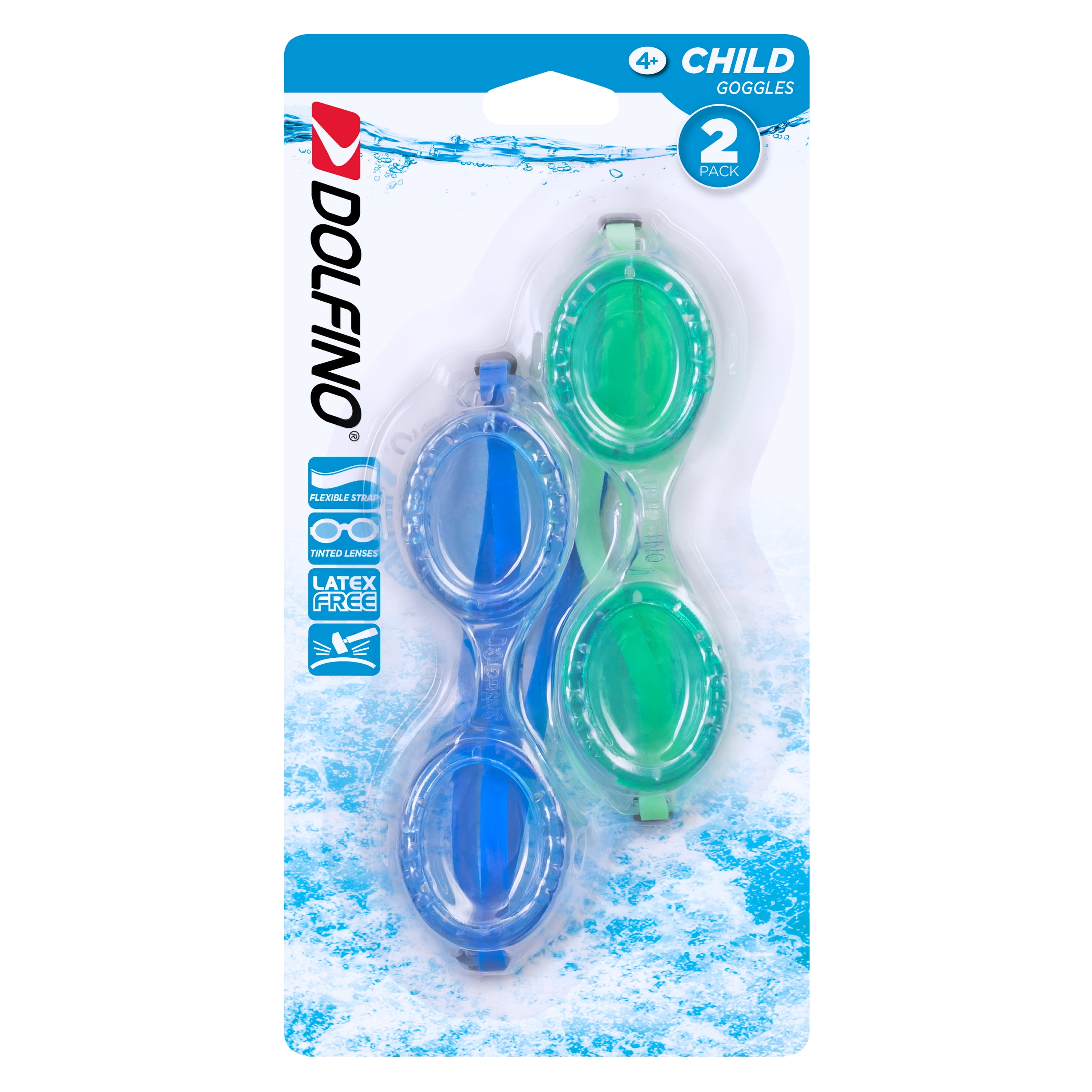 Dolfino Premier Assorted Color Child Swim Goggles, 2 Pack - Walmart.com