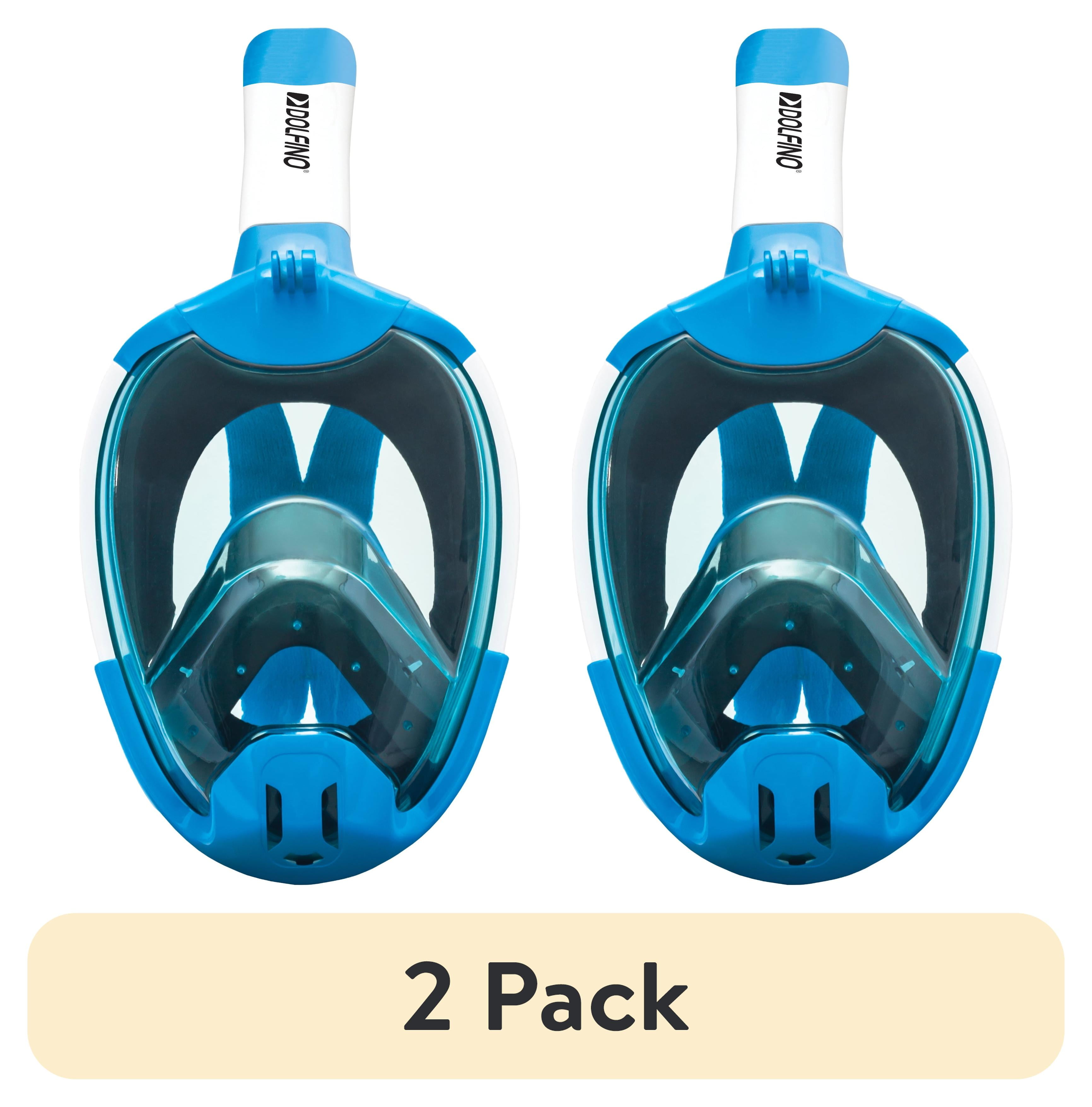 (2 pack) Dolfino Tinted Full-Face Snorkel Mask, Small/Medium, Blue ...