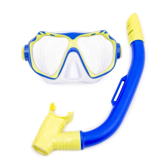 Dolfino Youth Mask and Snorkel Set for Children, Blue/Yellow, Unisex ...