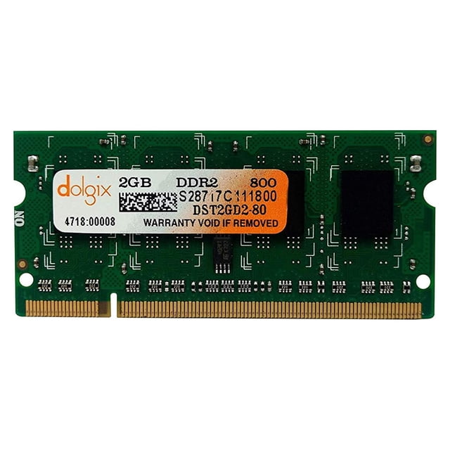 Dolgix 2GB DDR2 800MHz SODIMM PC2-6400 1.8V 200-Pin Laptop RAM Memory ...