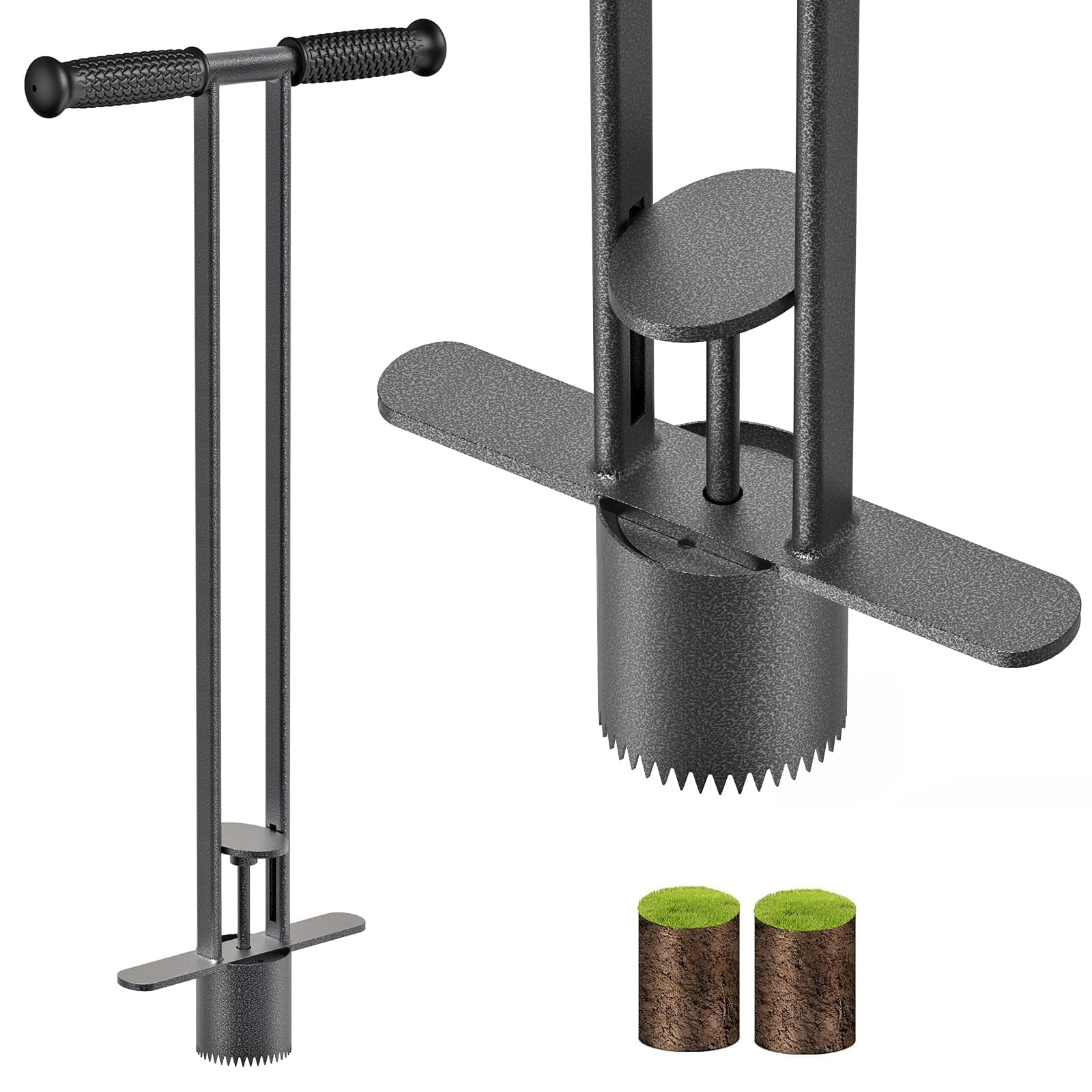 Dolibest Dual Pedal Sod Plugger – Turf Cutter Tool with Serrated Blade ...