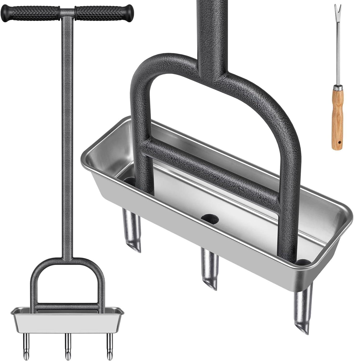 Dolibest Lawn Coring Aerator, Manual Grass Aerating Tool with Stainless ...