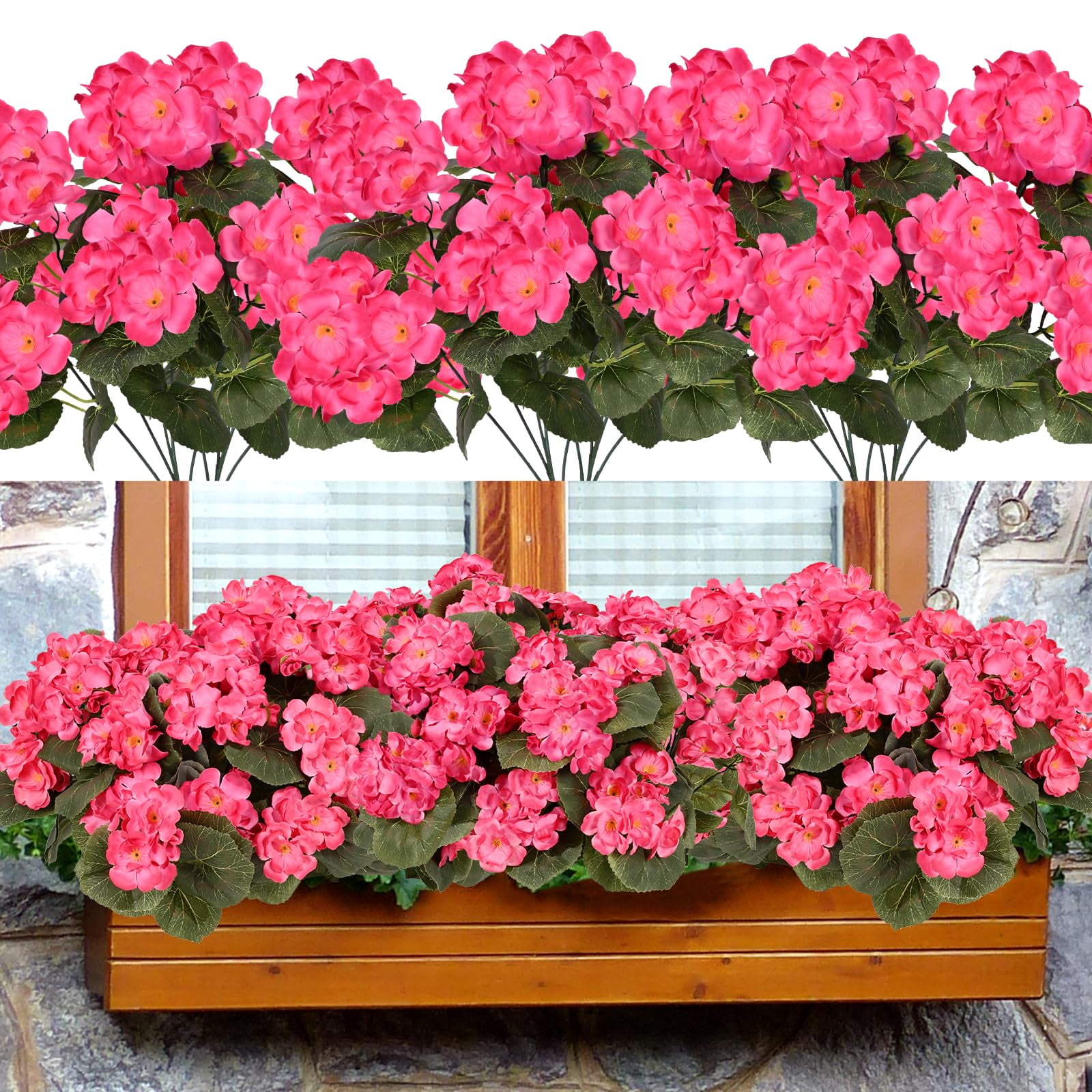 Lyacmy 4Pcs Artificial Geraniums for Outdoors Realistic Artificial ...