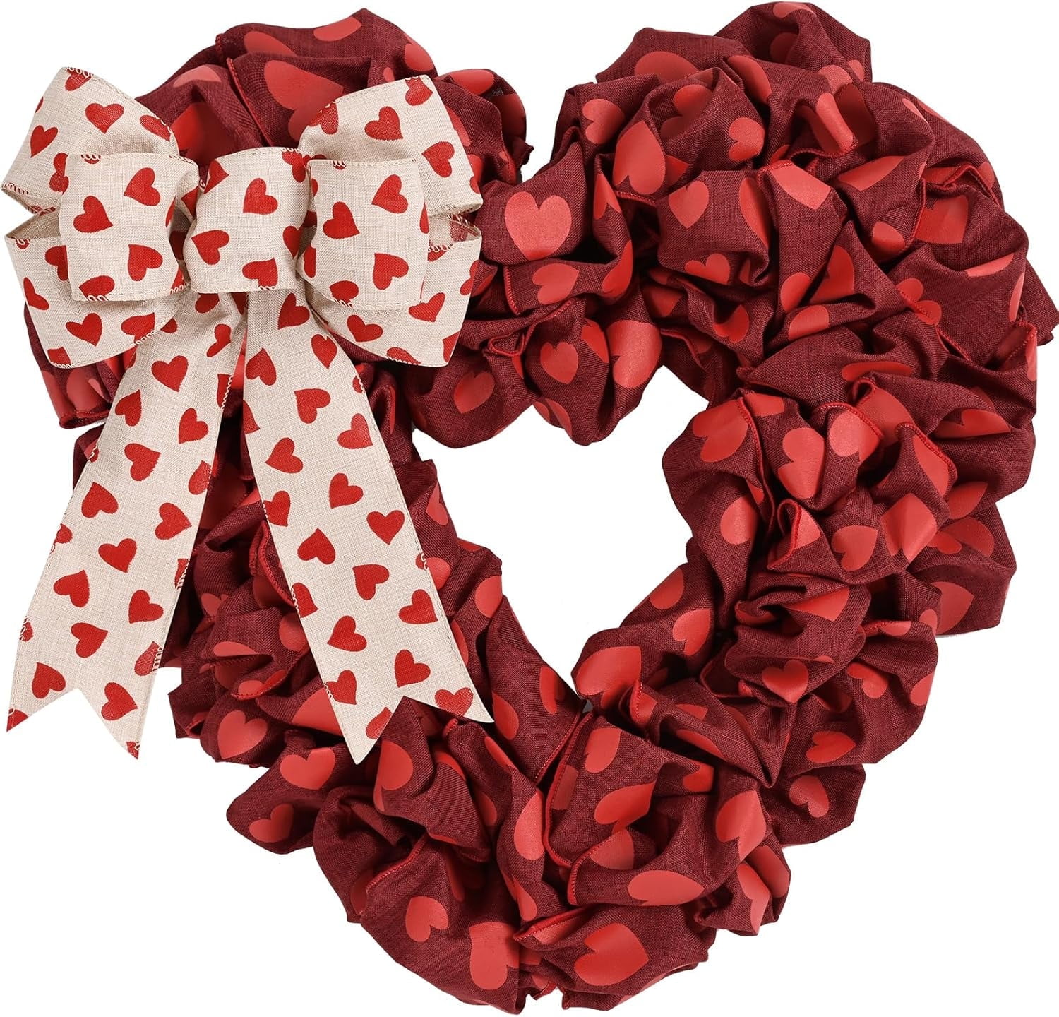 Dolicer Valentines Day Wreath for Front Door, 18" Valentines Day Heart ...