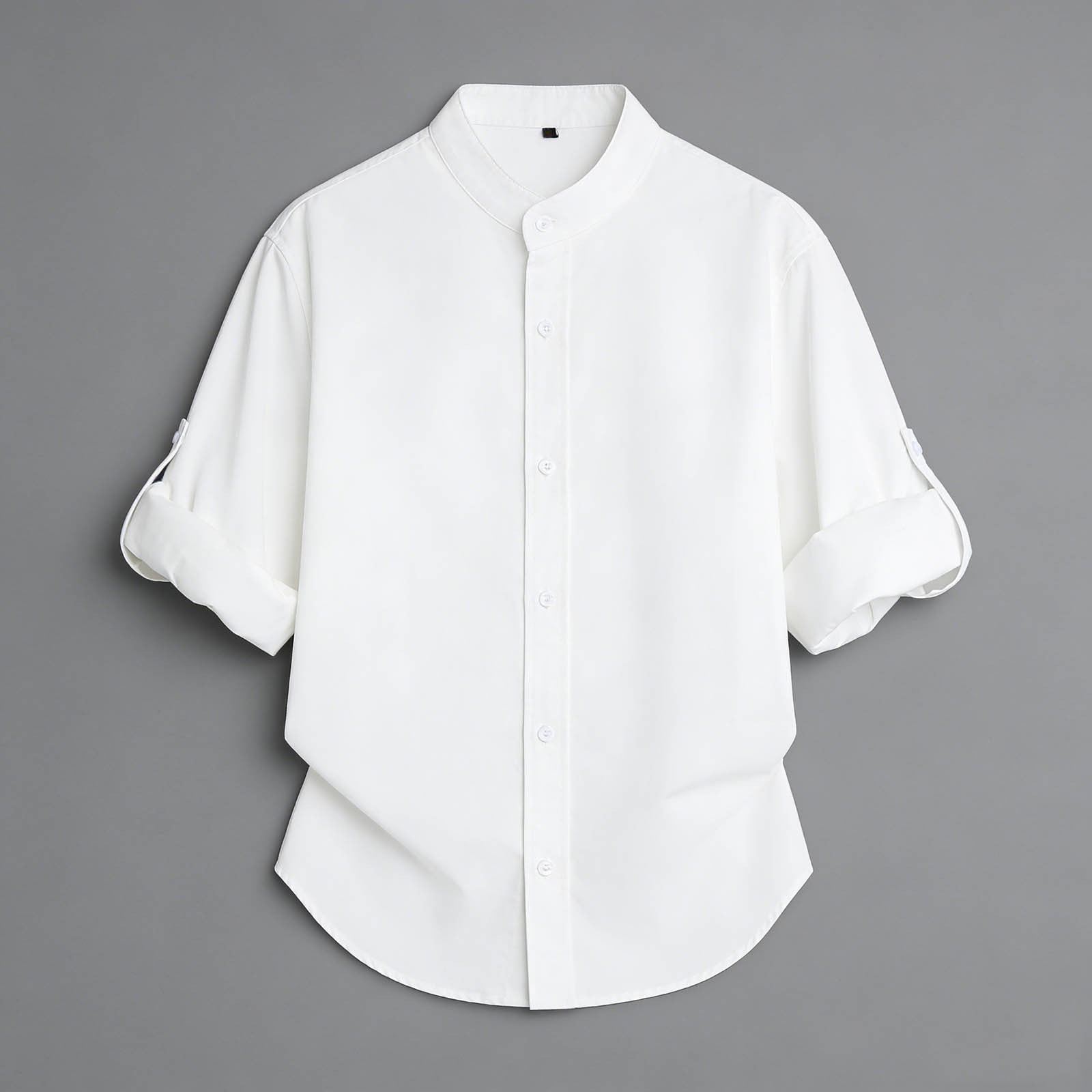 Dolkfu Band Collar Spring Shirts for Men Business Button Down Shirt ...