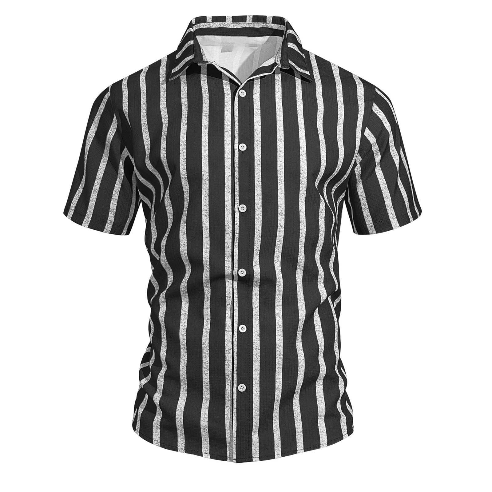 Dolkfu Black Short Sleeve Button Down Men Collared Short Sleeve ...