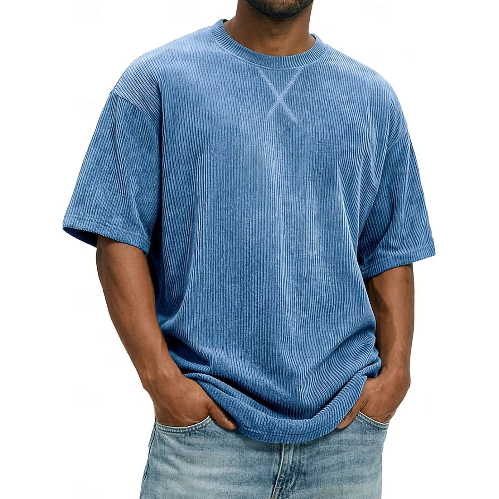 Dolkfu Blue Comfort Colors Tshirt Refreshing Crew Neck Pull-On Short ...