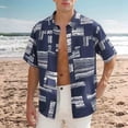Dolkfu Blue Summer Tops Short Sleeve Minimalist Collared Button Tops ...