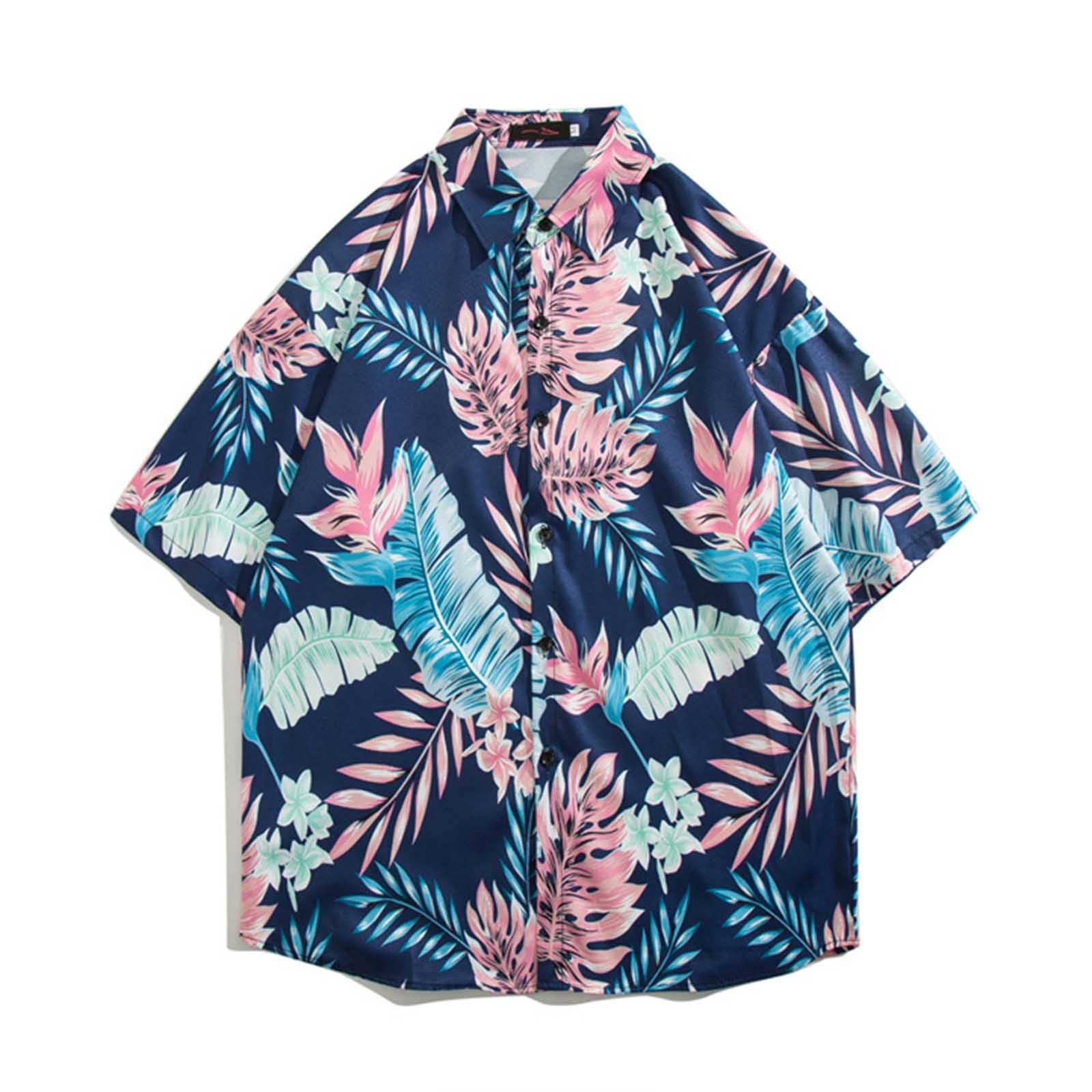 Dolkfu Button Down Tees Men Short Sleeve Graphic Baggy Relaxed Fit ...