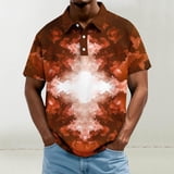 Dolkfu Button Men'S Shirts Red Short Sleeve Refreshing Collared Tops ...