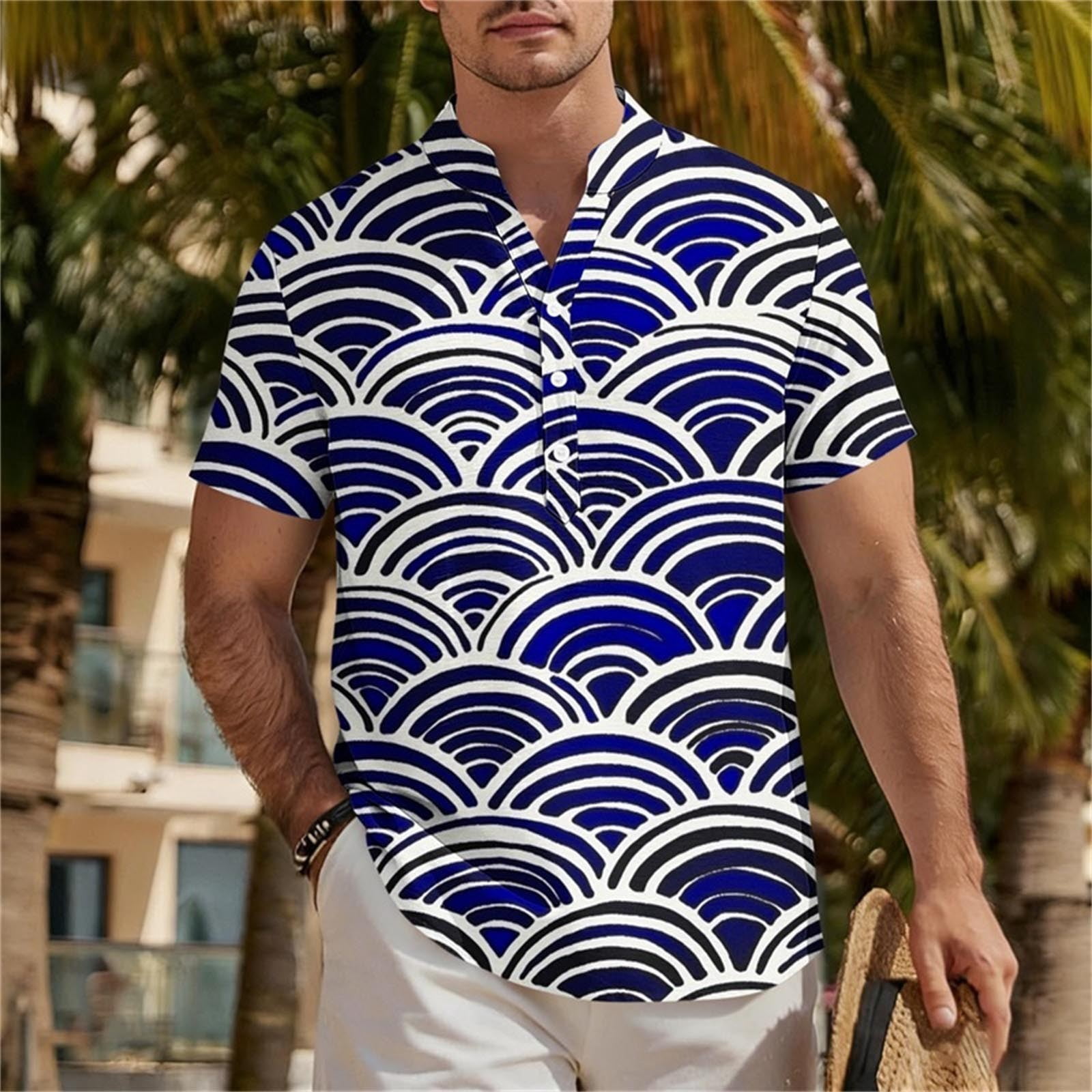 Dolkfu Button True Classic Tees Men Short Sleeve Blue Henley Minimalist ...
