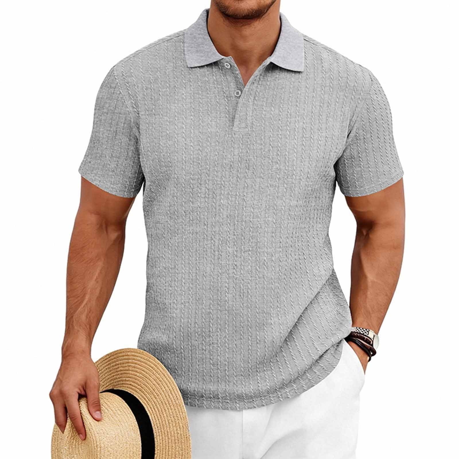 Dolkfu Collared Dress Shirts for Men Retro Vintage Button Short Sleeve ...