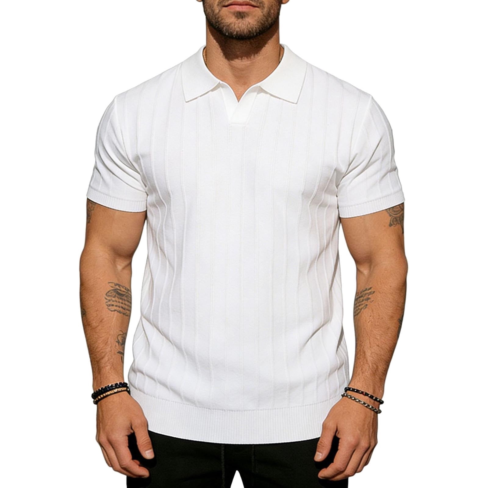 Dolkfu Collared Graphic Tees Short Sleeve Retro Vintage Pull-On White ...