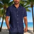 Dolkfu Collared Graphic Tees Men Short Sleeve Button Boho Blue Tops ...