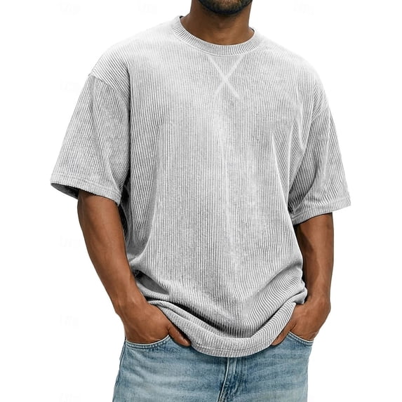 Dolkfu Crew Neck T Shirts for Man Pull-On Refreshing White Short Sleeve ...