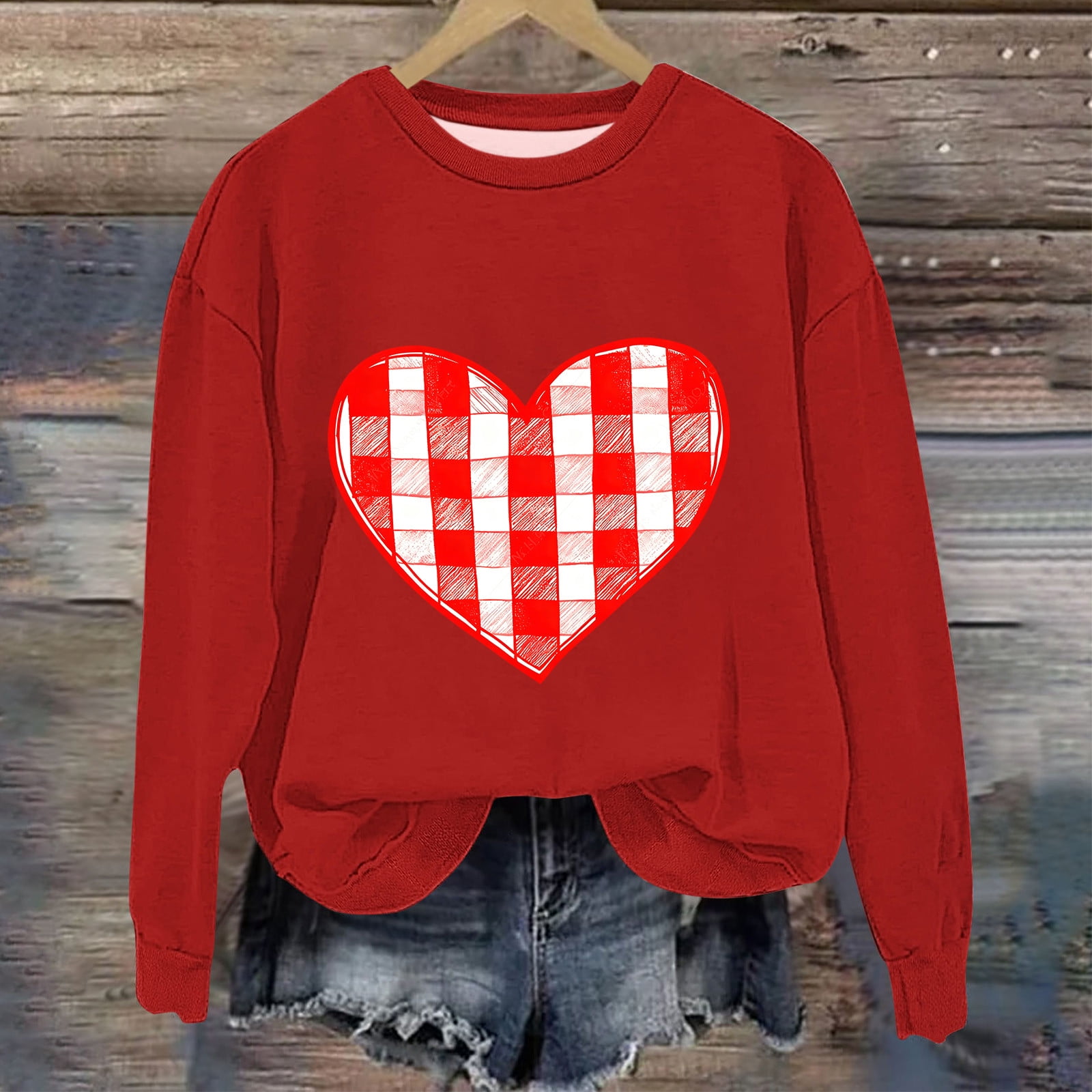 Dolkfu Cute Holiday Shirts for Women Valentine's Day Red Heart ...