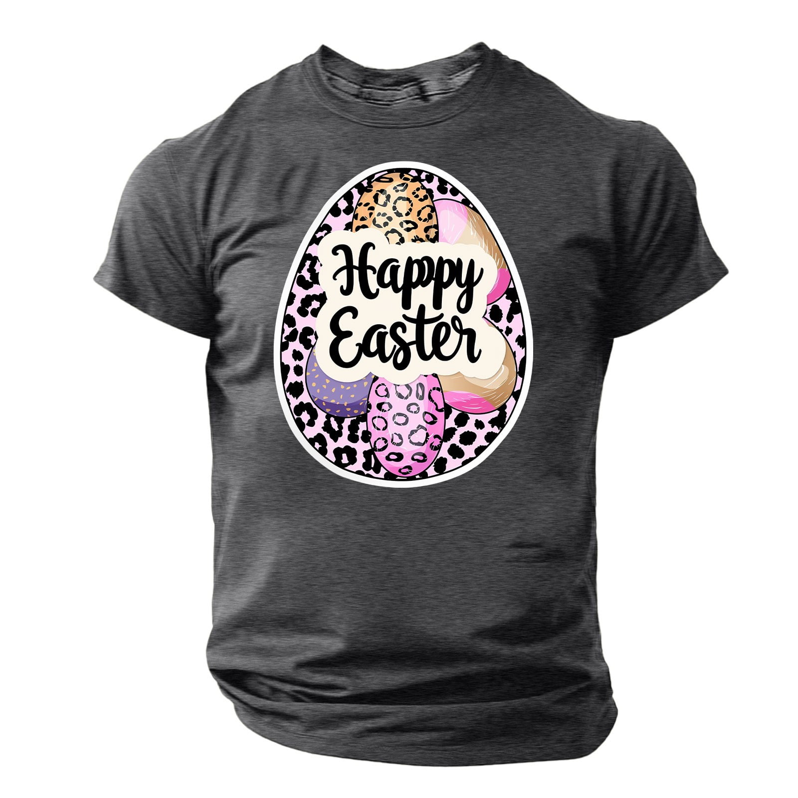 Dolkfu Easter Men's Shirts Short Sleeve Fitness Crew Neck Cute Bunny ...