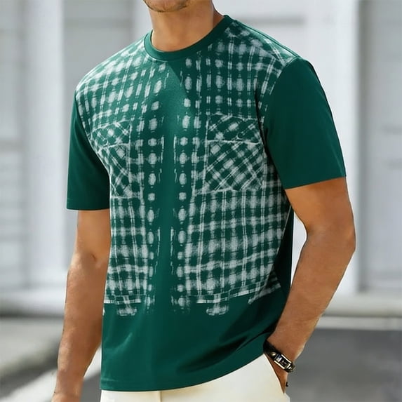 Dolkfu Graphic Tees Green Short Sleeve Crew Neck Minimalist Tops ...