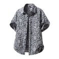 Dolkfu Gray Dress Shirts for Men Retro Vintage Short Sleeve Button ...