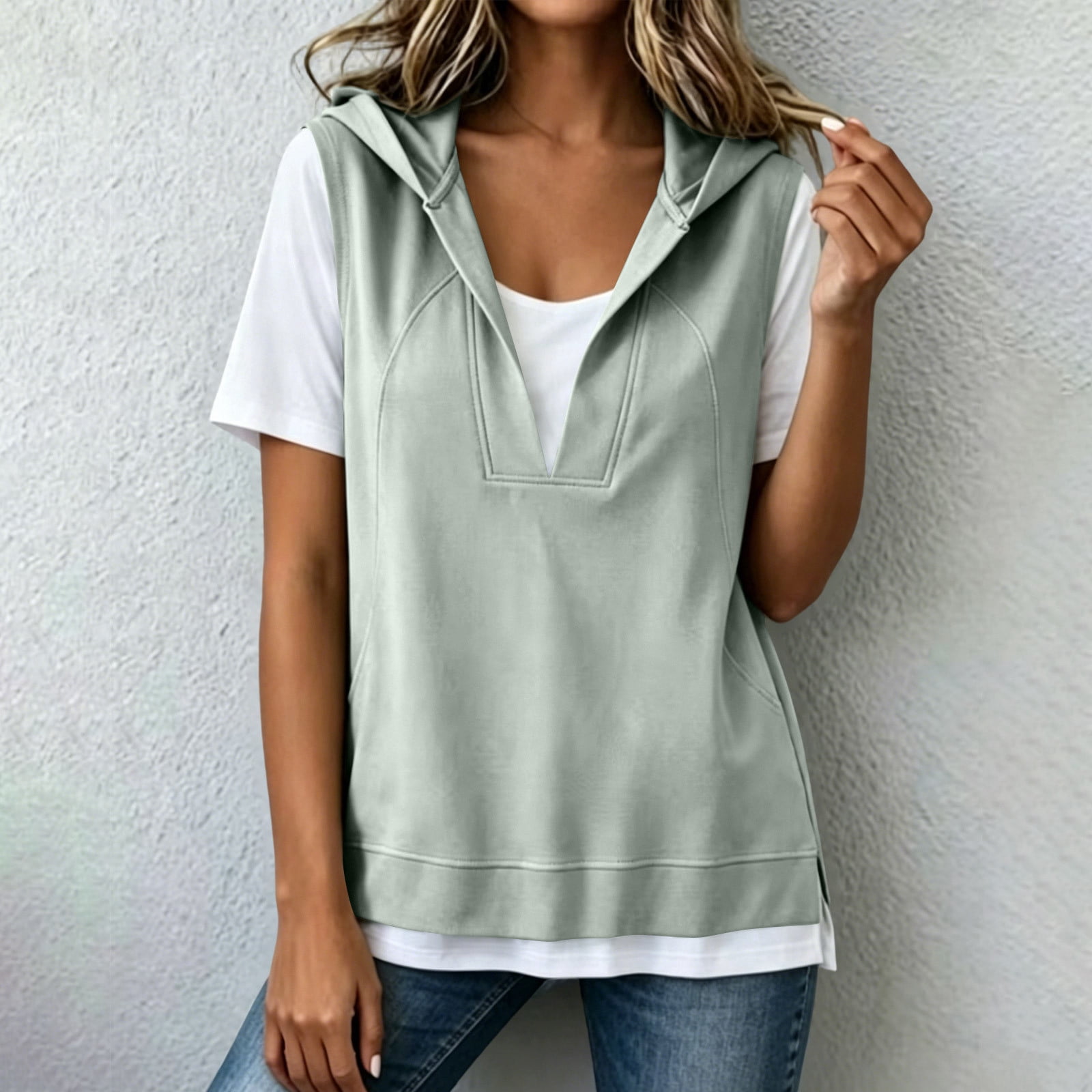 Dolkfu Green Women'S Tops, Tees & Blouses Outdoor Crew Neck Short ...