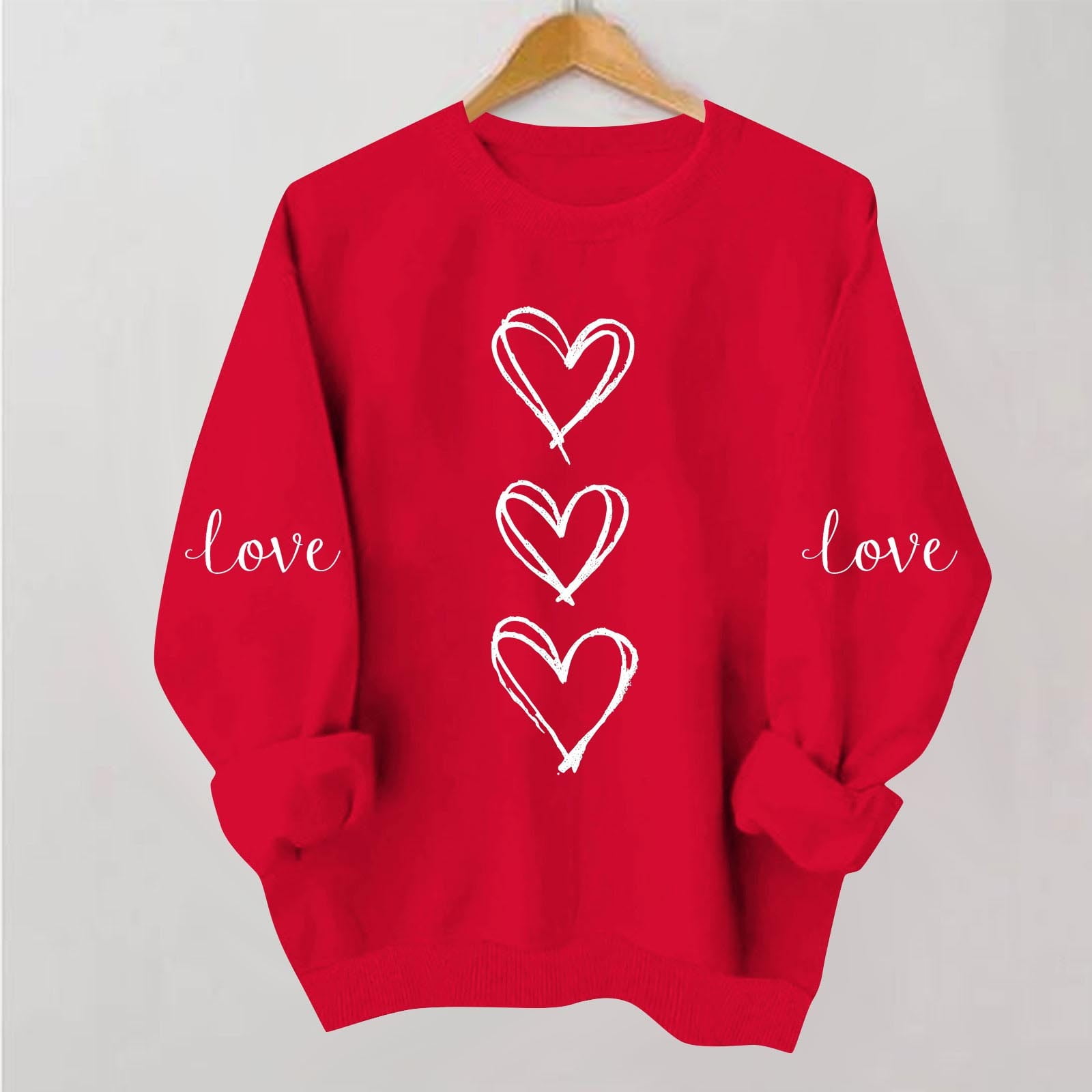 Dolkfu Love Holiday Shirts for Women Red Valentine's Day Loose Fitting ...