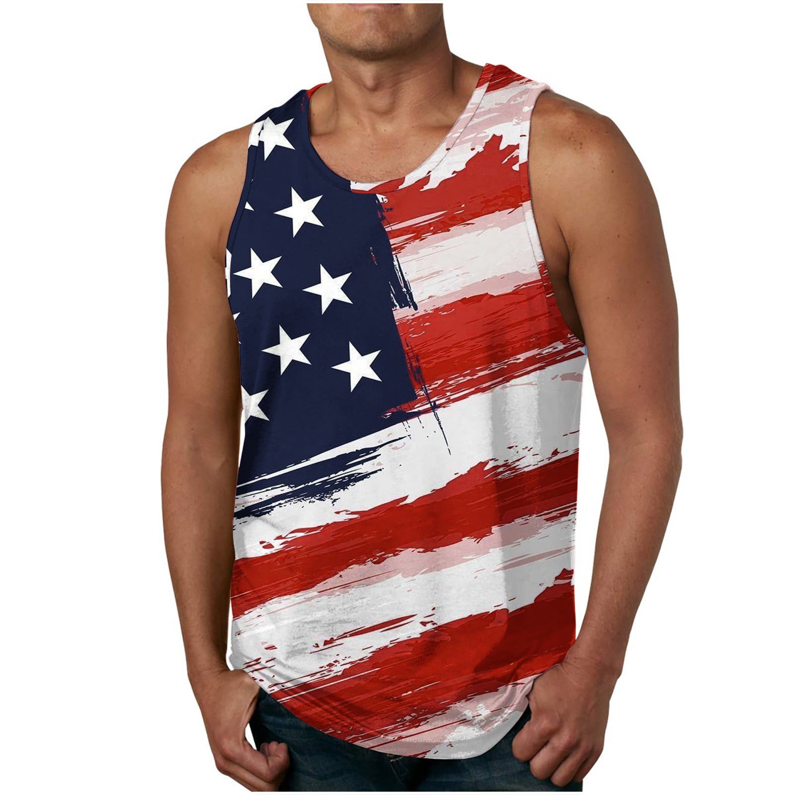 Dolkfu Men 2025 Shirts Sleeveless 4th of July USA Flag Stars And ...