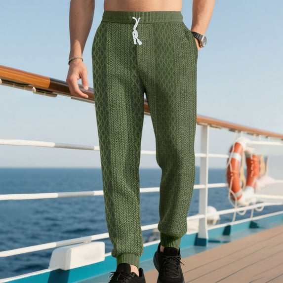 Dolkfu Mens Pants Casual Vintage Green Athletic Jogger Sweatpants ...