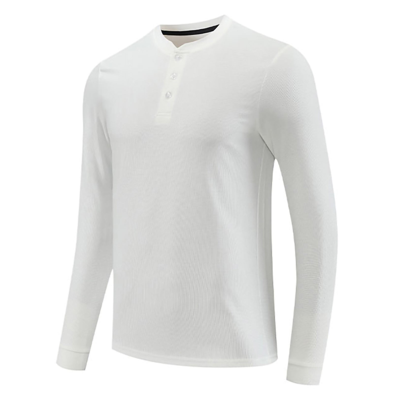 Dolkfu Mens Summer Shirts Basic Henley Waffle Solid Button up Long Sleeve T Shirts Mens Tops,2X ...