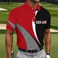 Dolkfu Red Men'S Polos Shirts Short Sleeve Collared Button Independence ...