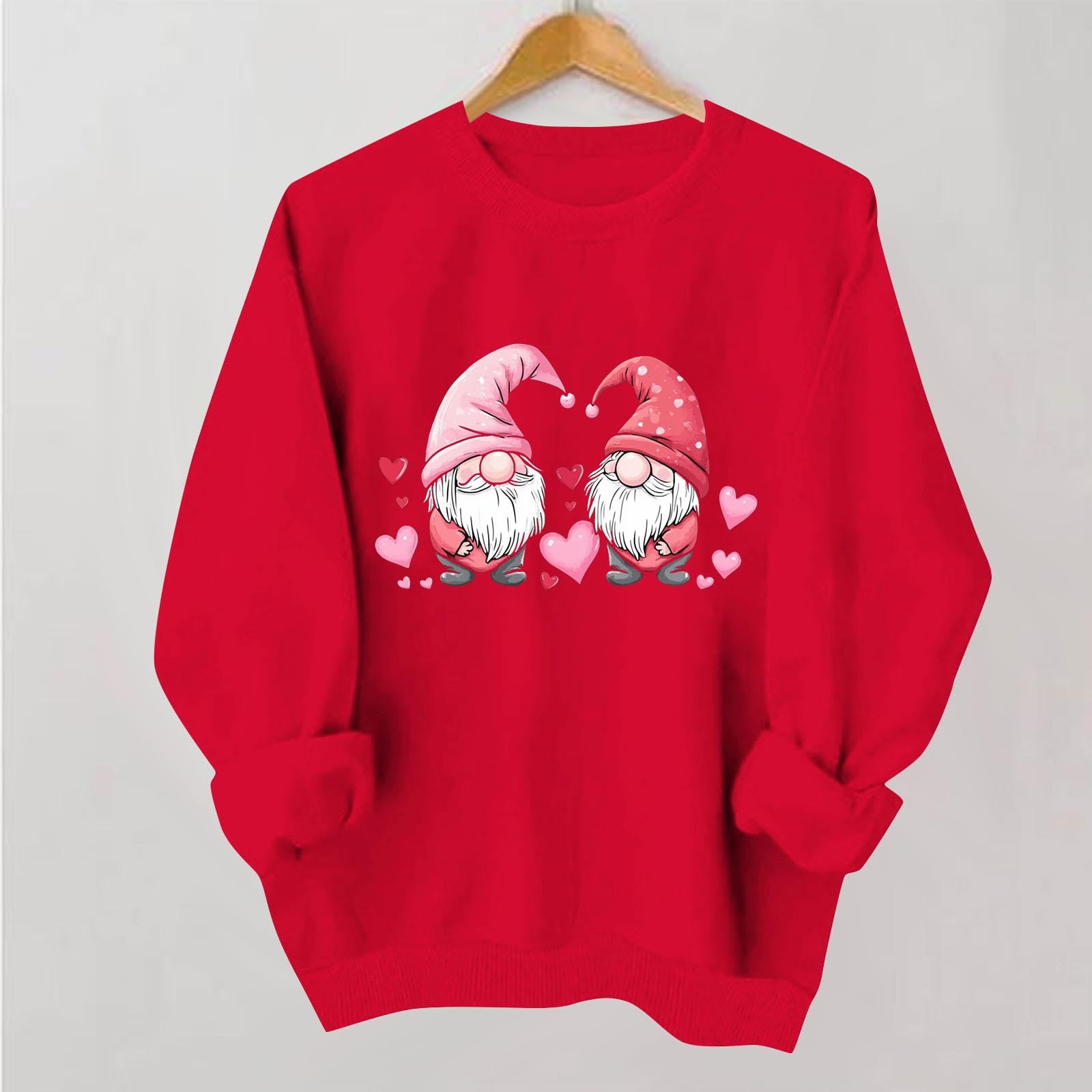 Dolkfu Red Winter Shirts for Women Love Heart Valentines Crewneck ...