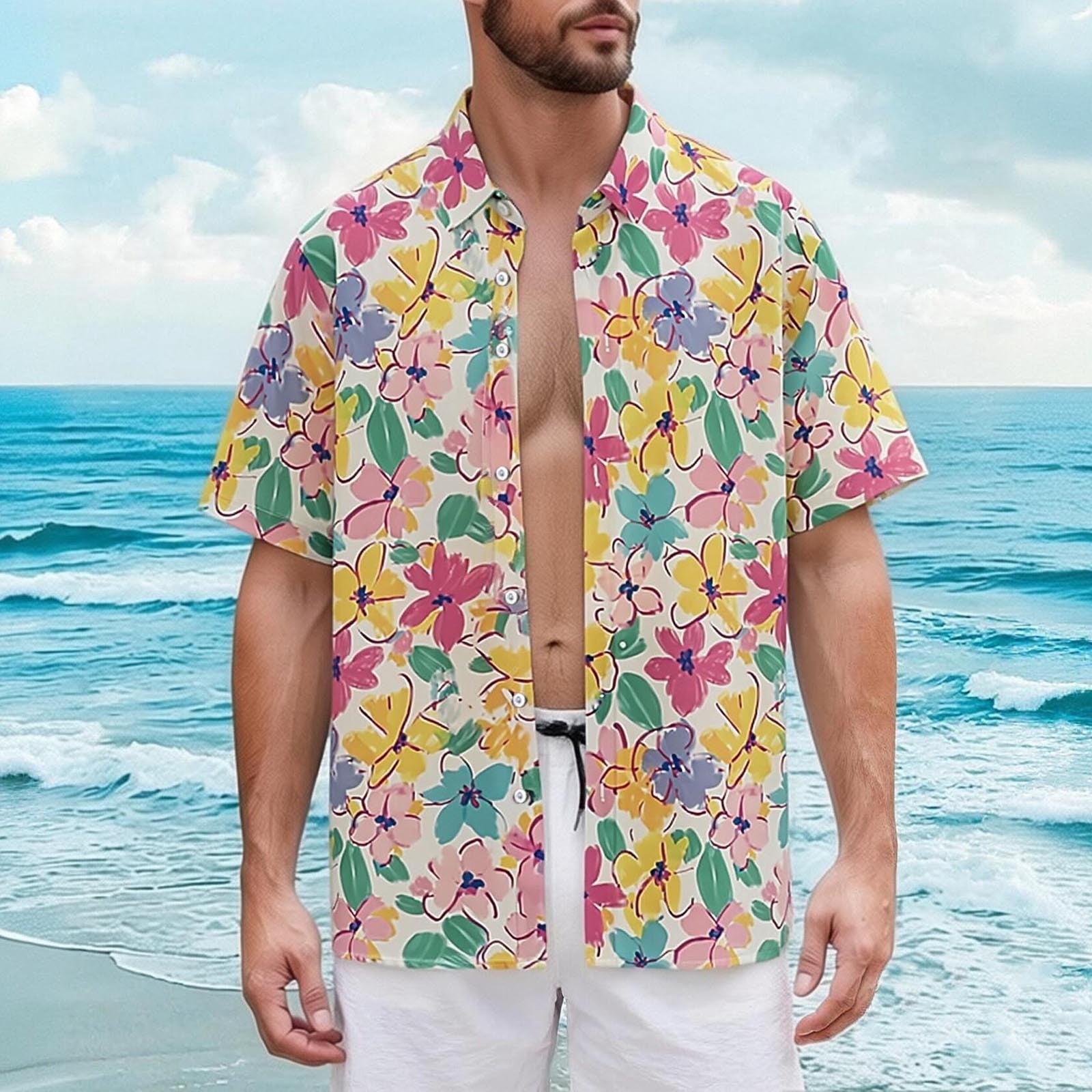 Dolkfu Refreshing Dress Shirts for Men Short Sleeve Multicolor Button ...