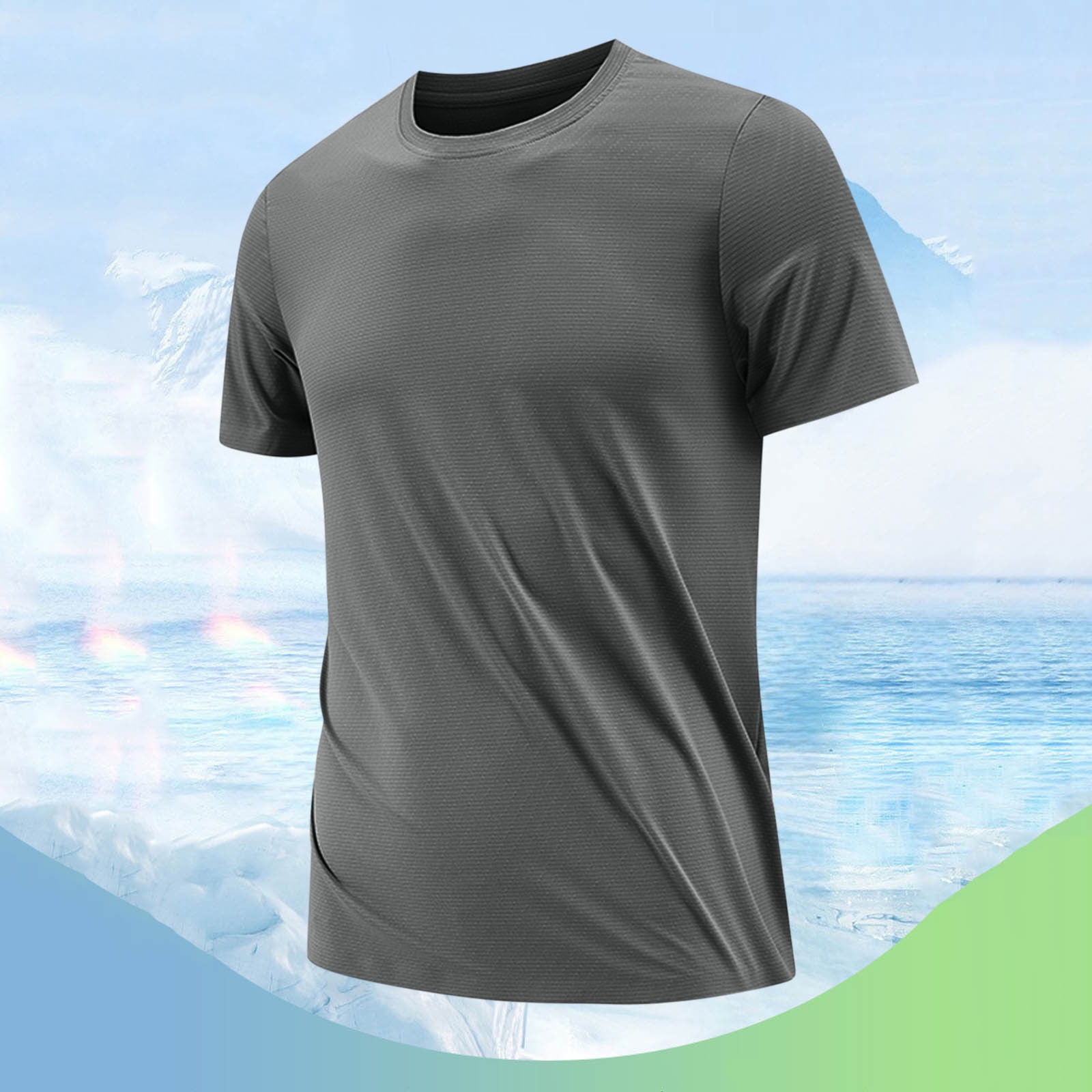 Dolkfu Short Sleeve Casual Shirts Mens Performance Running Solid Quick ...