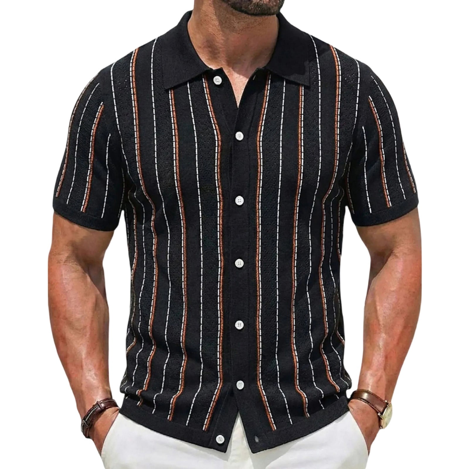 Dolkfu Short Sleeve Graphic Tees Button Collared Black French Chic Tops ...