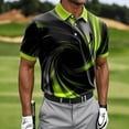Dolkfu Short Sleeve Graphic Tees Golf Collared Green Button Tops ...