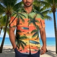 Dolkfu Short Sleeve Men'S Dress Shirts Orange Hawaiian Style Button ...