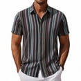 Dolkfu Short Sleeve Plus Size Tops Brown Collared Button Boho Tops ...