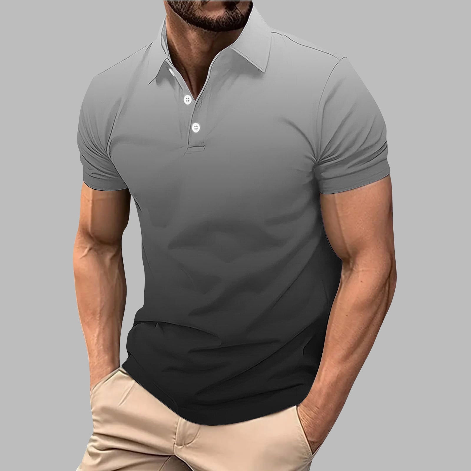 Dolkfu Short Sleeve True Classic Tees Men Button Black Collared ...
