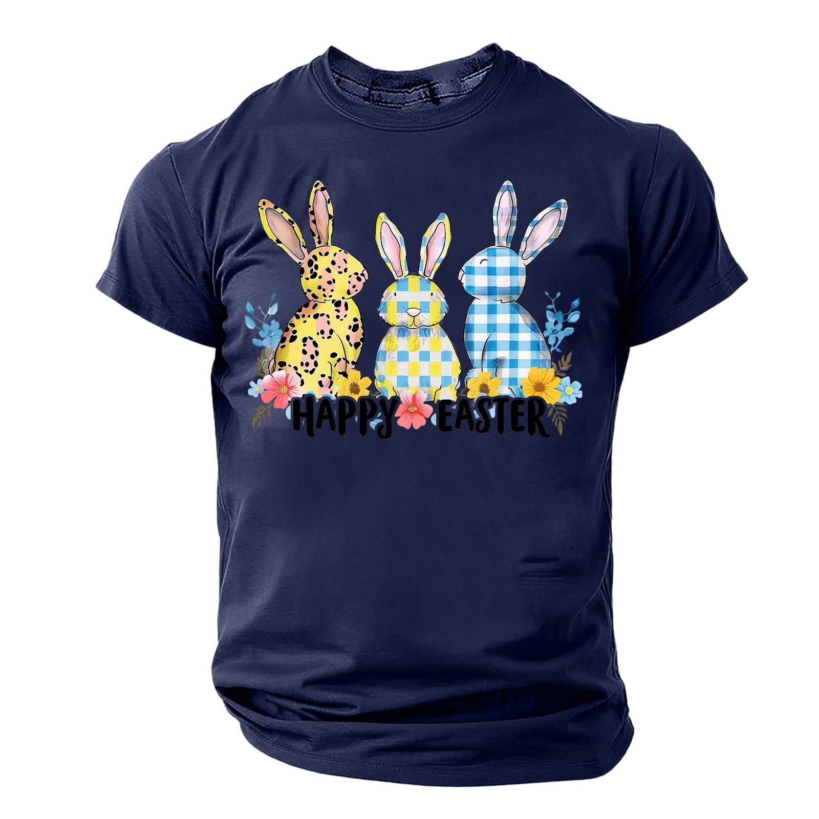 Dolkfu Tee for Men Easter Short Sleeve Bunny Rabbit Round Neck Holiday ...
