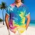 Dolkfu Tie-Dye True Classic Tees Men Short Sleeve Blue Collared Button ...