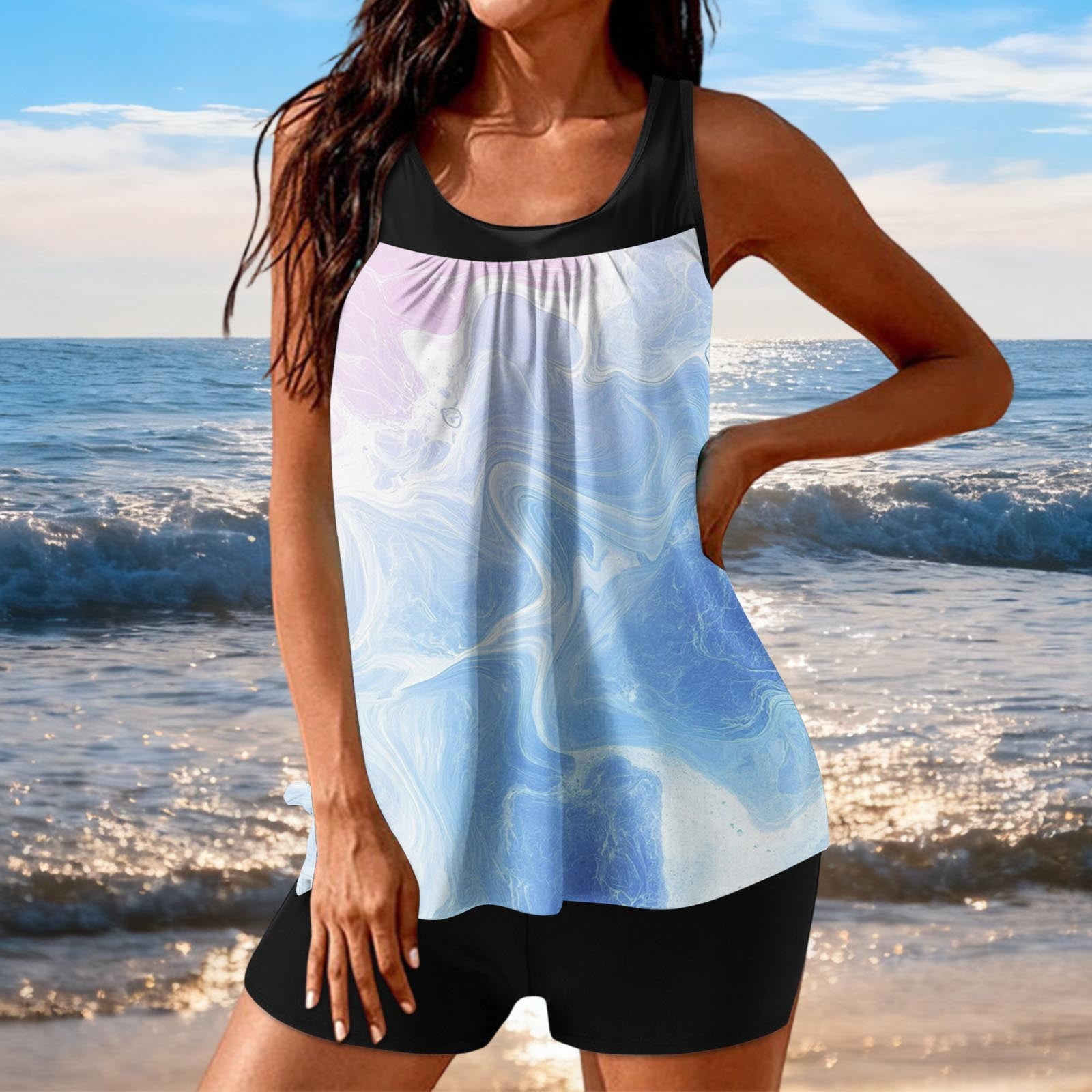 Dolkfu Two Piece Swim Suits for Women 2026 High Waisted Swim Sets Tank ...