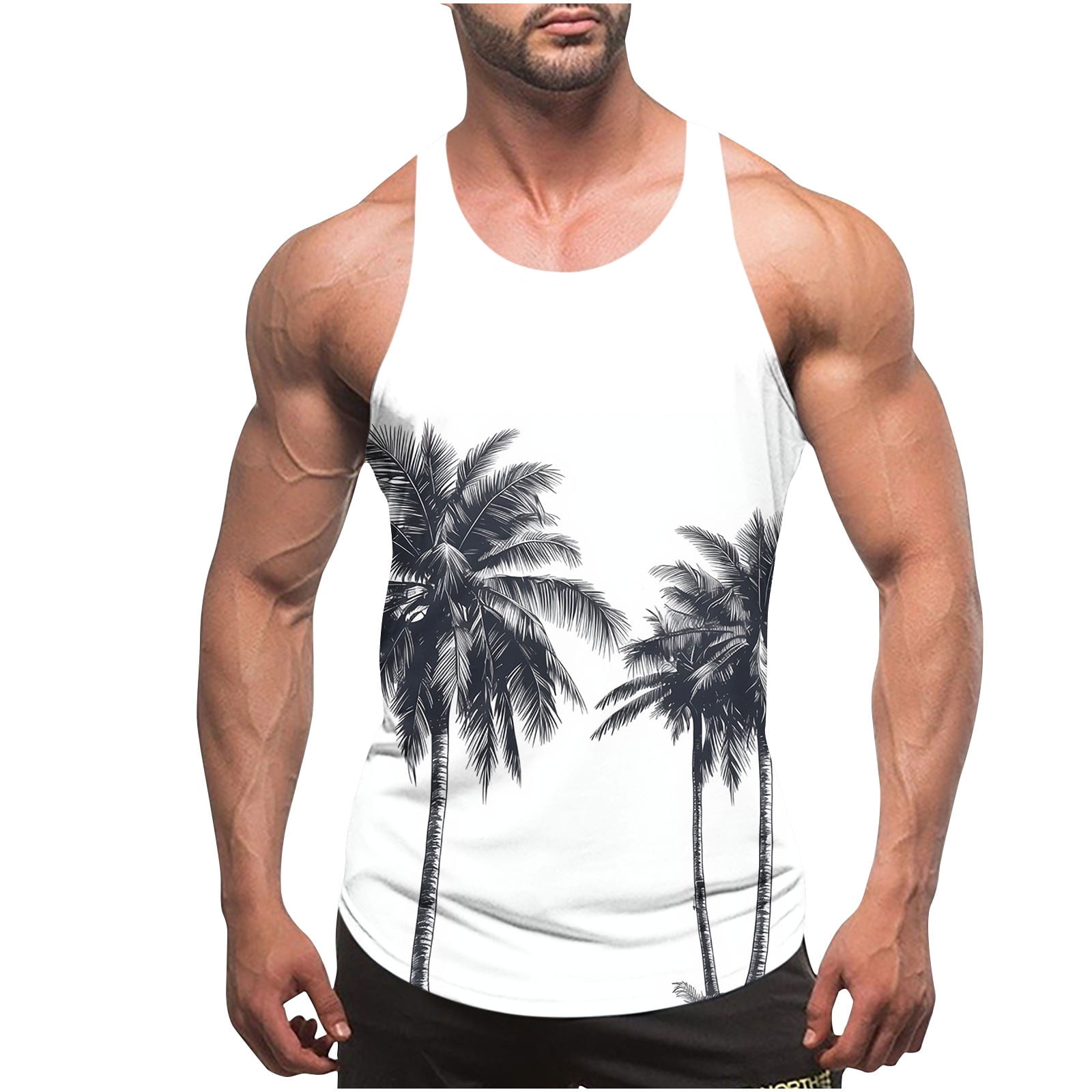 Dolkfu Vacation Shirts Mens Stringer Y Back Running Coconut Tree ...