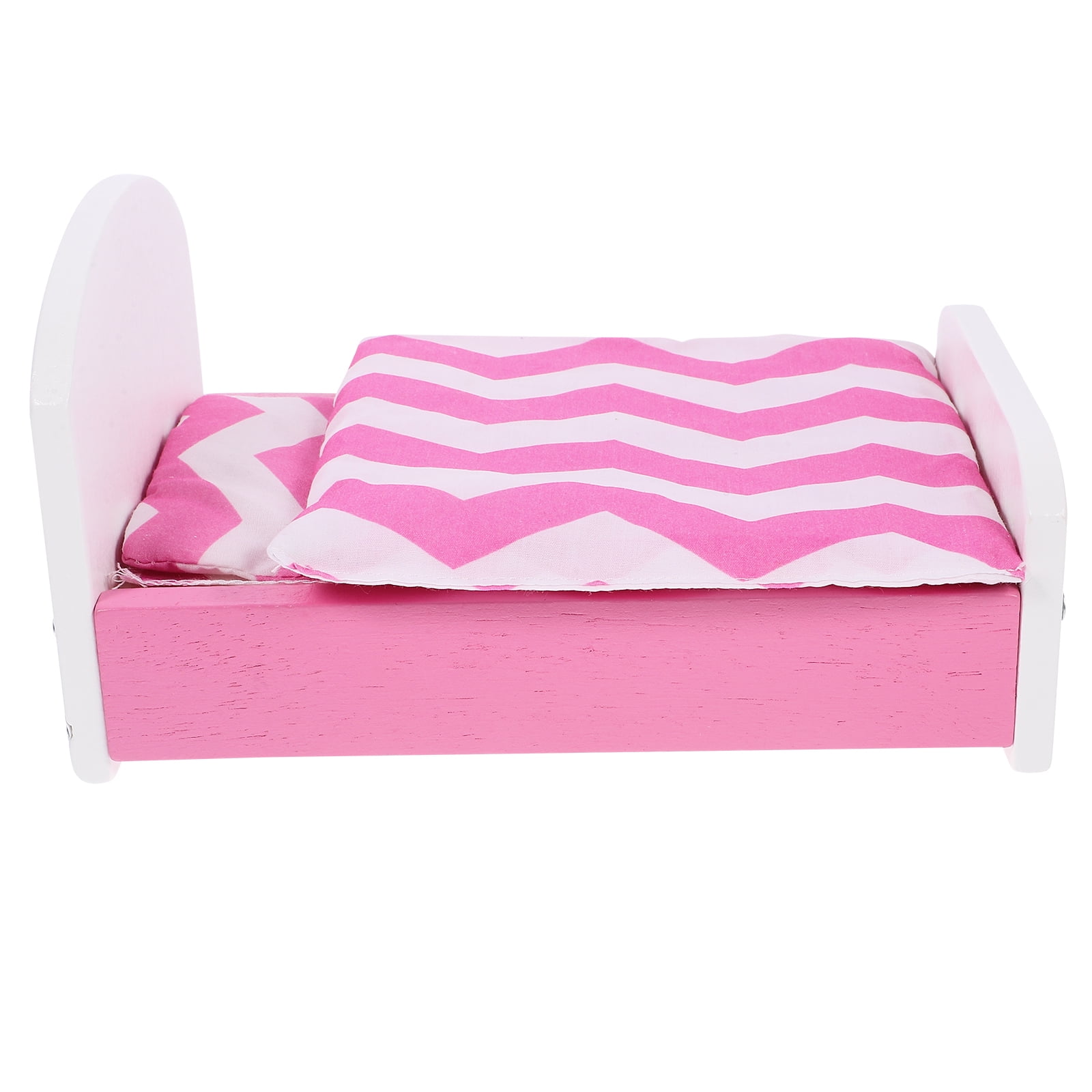 Raindrops Pink Miniature Dollhouse Bed for Decoration and Practical ...