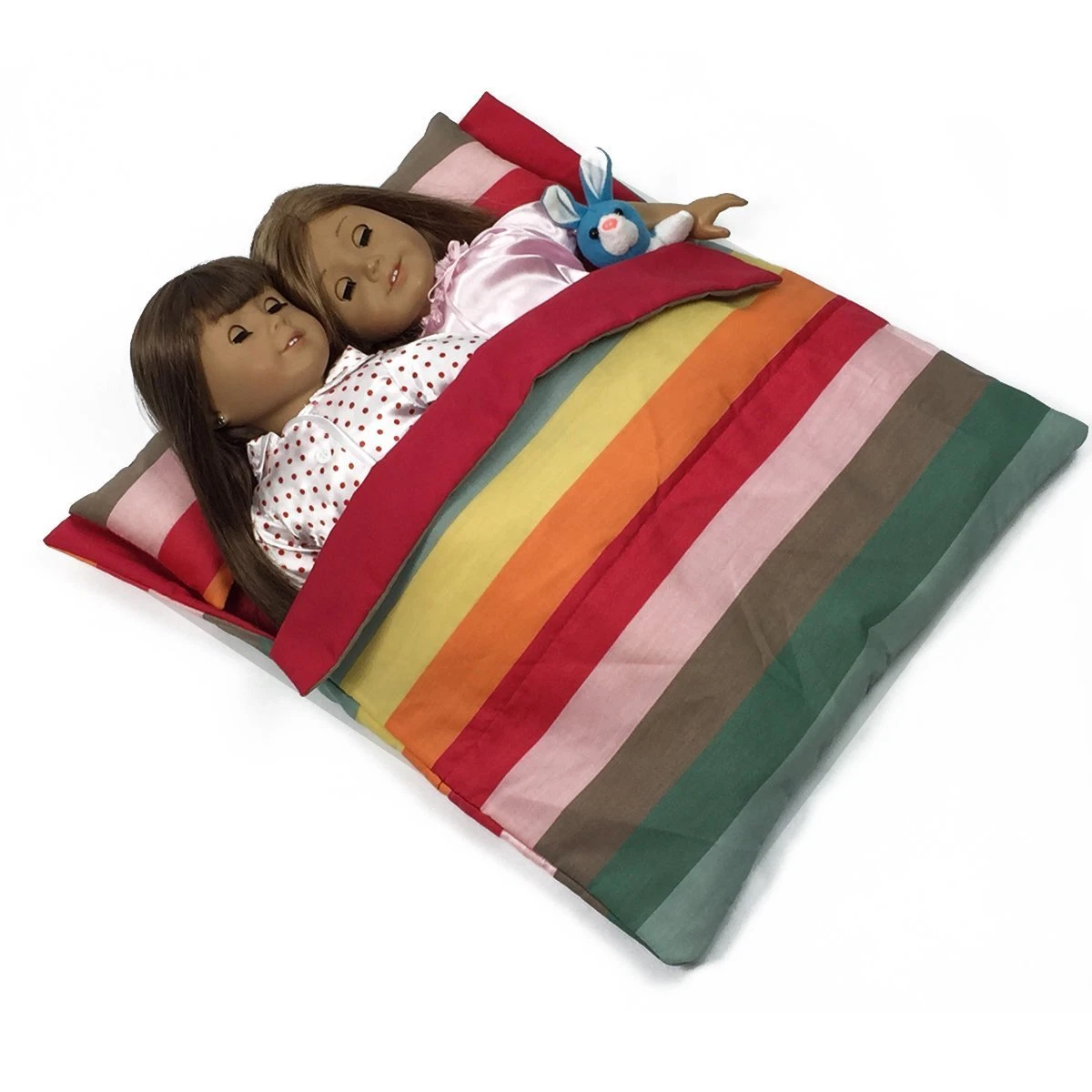 Doll Bedding Striped Pattern Reversible Twin Doll Sleepover Bag For 18 ...