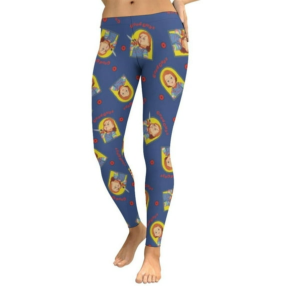 Doll Childs Play Chucky Women's Yoga Pants High Waisted Tummy Control ...