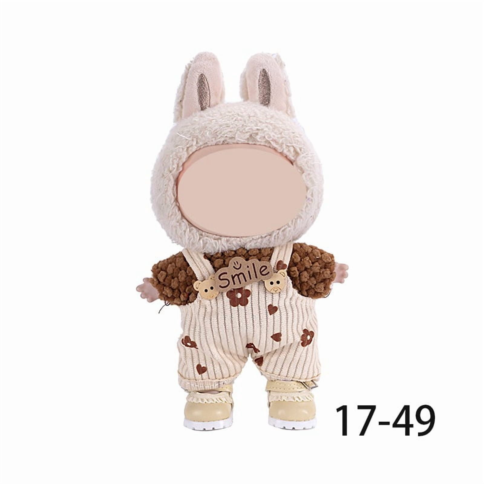 Doll Clothes Plaid overalls suit for 6.7in(17cm) Lbb Plush Toys, Vinyl ...