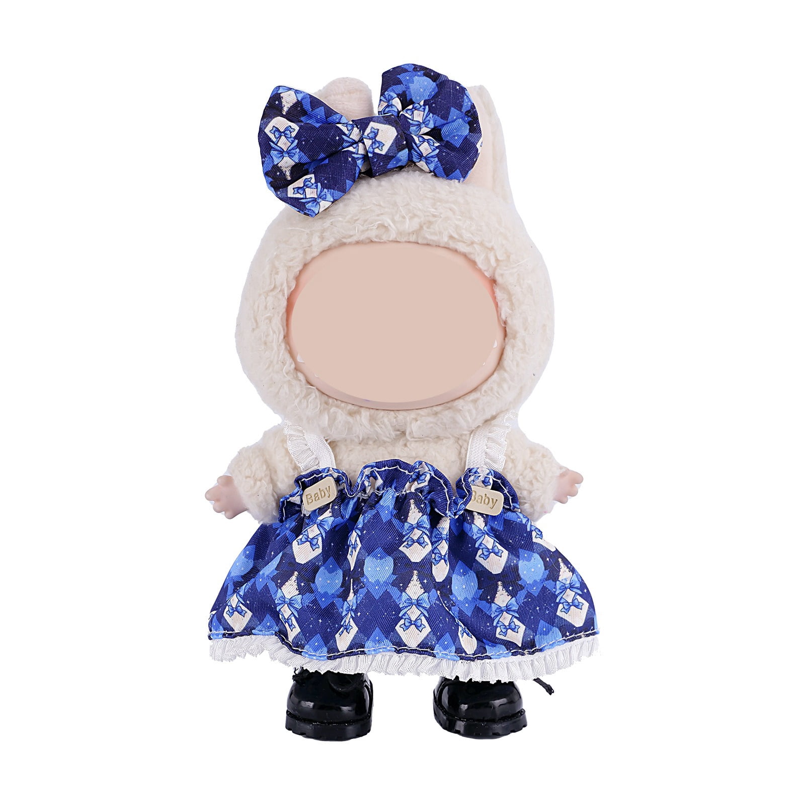 Doll Clothes Plaid overalls suit for 6.7in(17cm) Lbb Plush Toys, Vinyl ...