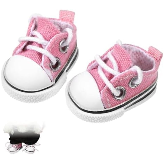 Doll Clothes Shoes Compatible with 17cm Doll, Lace-Up Canvas Sneakers ...