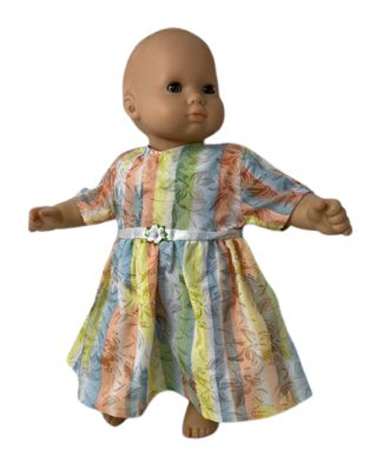 Doll Clothes Superstore Pastel Stripe And Flower Dress Fits 15-16 Inch ...