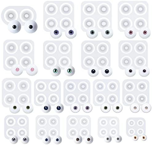Doll Eyes Molds, 18 Pieces Different Size of Eyeball Dome Silicone ...